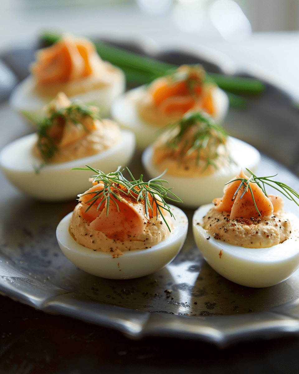 Smoked Salmon Deviled Eggs - Cooking With Blog