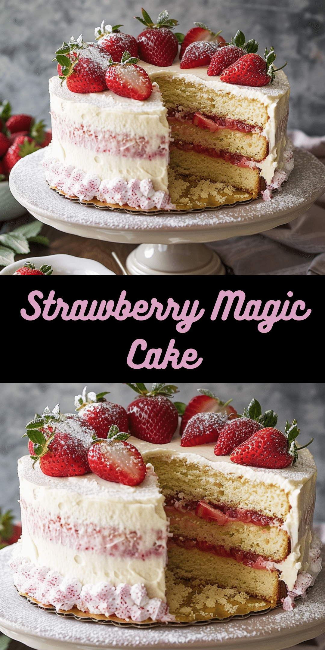 Strawberry Magic Cake - Cooking With Blog