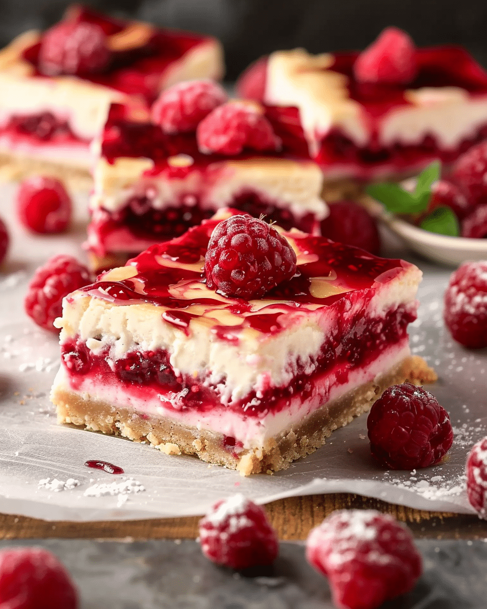 Raspberry Cheesecake Bars - Cooking With Blog