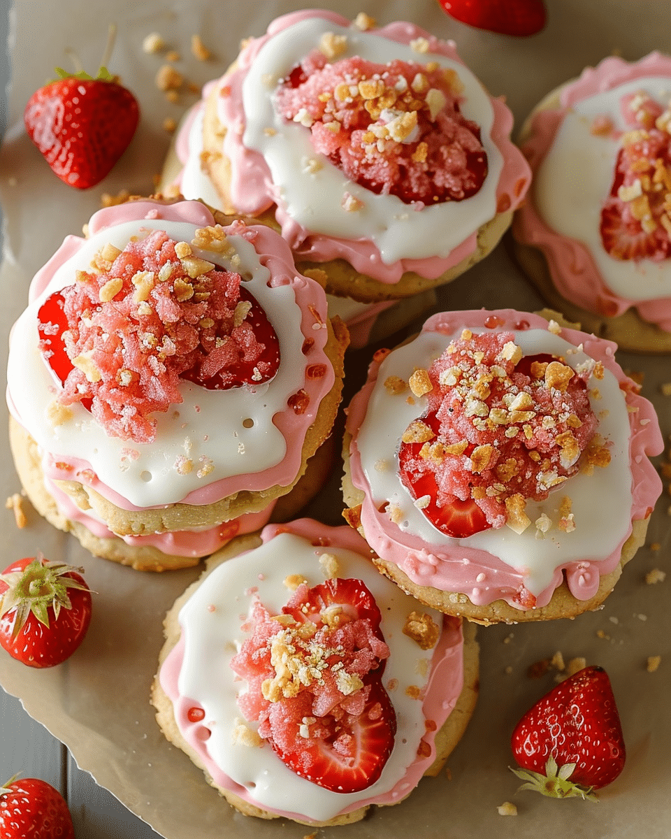 Strawberry Crunch Shortcake Cookies - Cooking With Blog