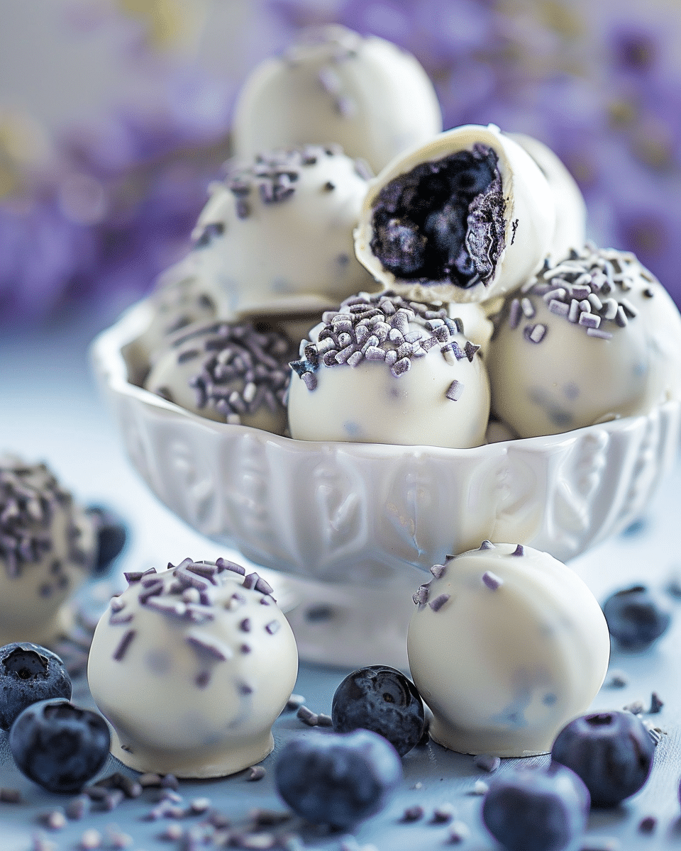 White Chocolate Blueberry Truffles - Cooking With Blog
