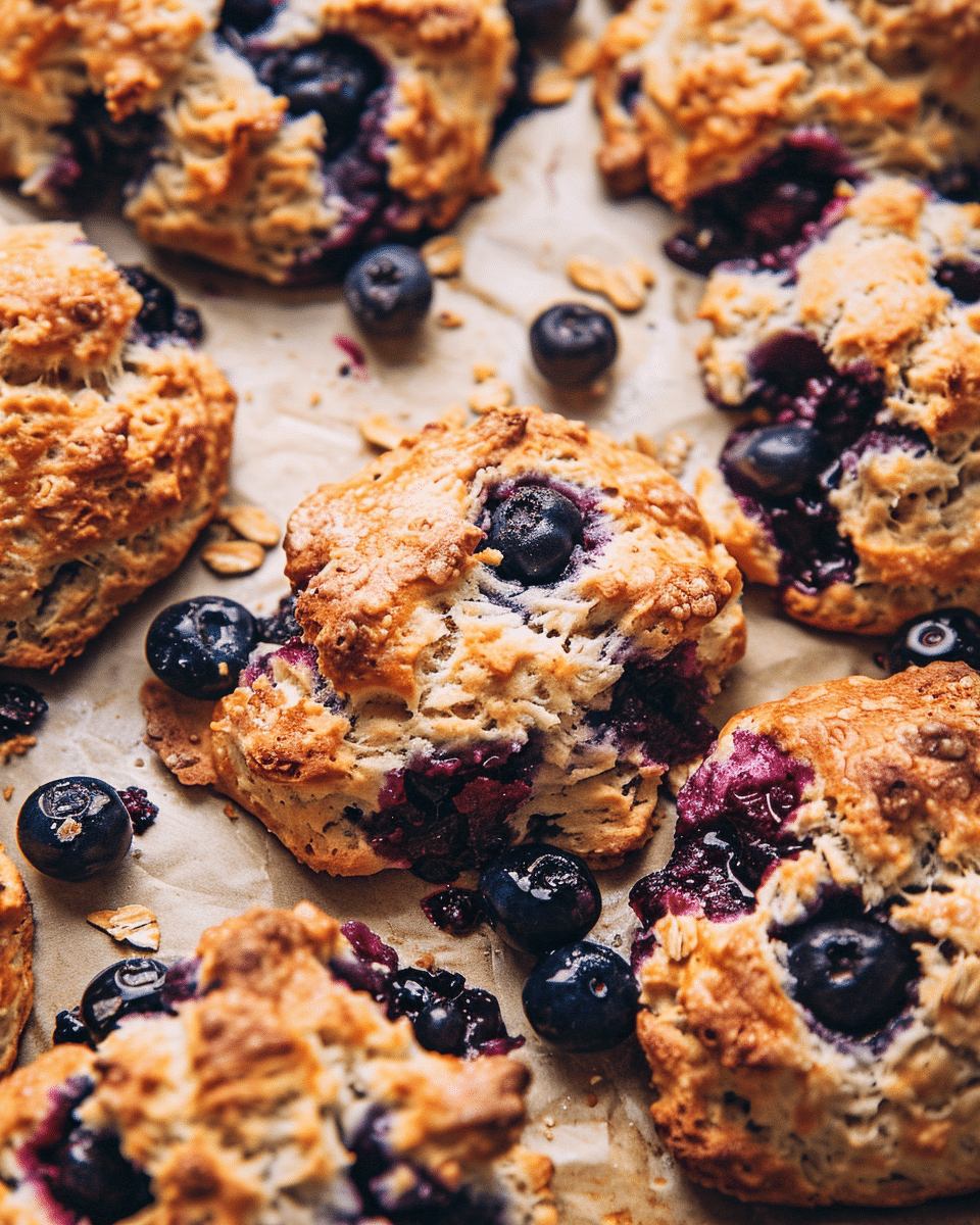 Blueberry Cinnamon Crunch Cathead Biscuits - Cooking With Blog