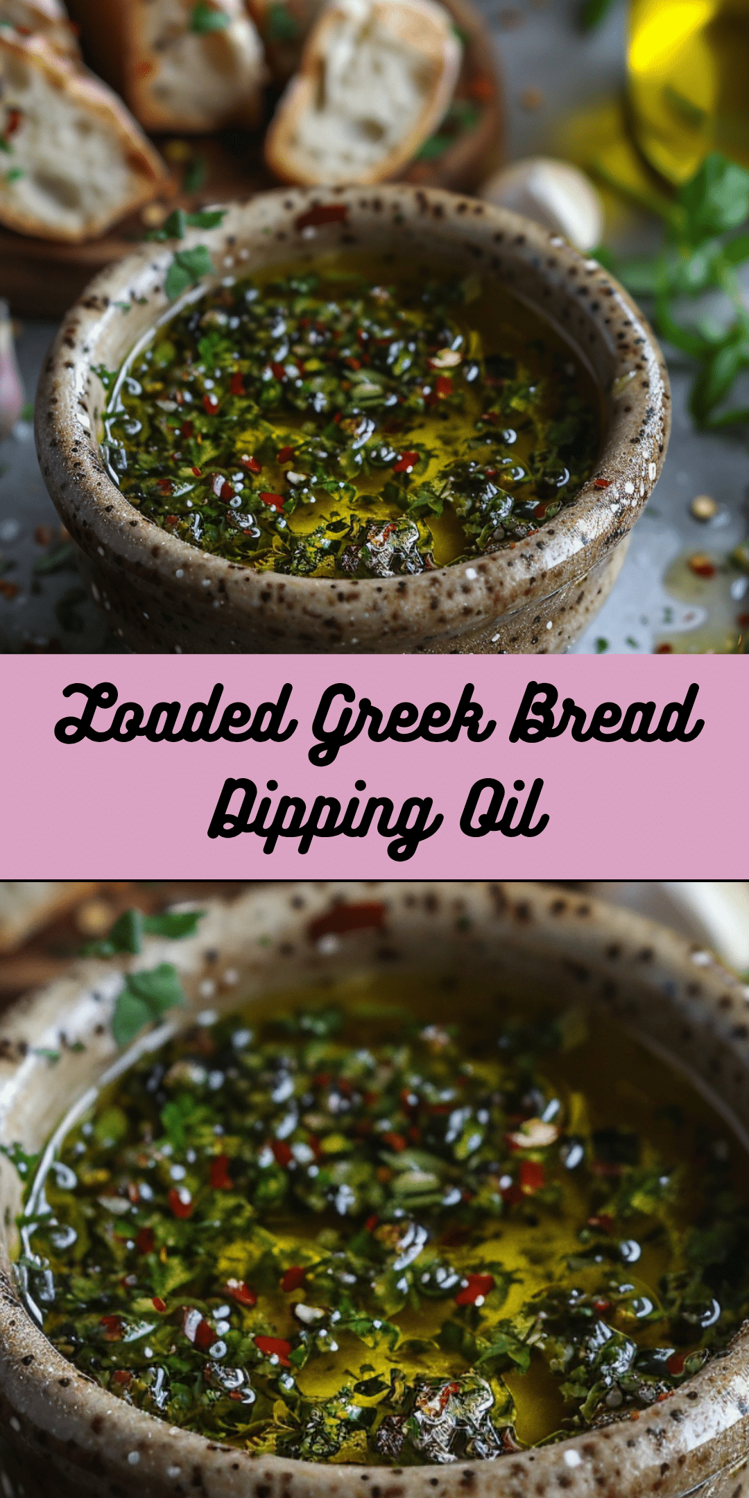 Loaded Greek Bread Dipping Oil - Cooking With Blog