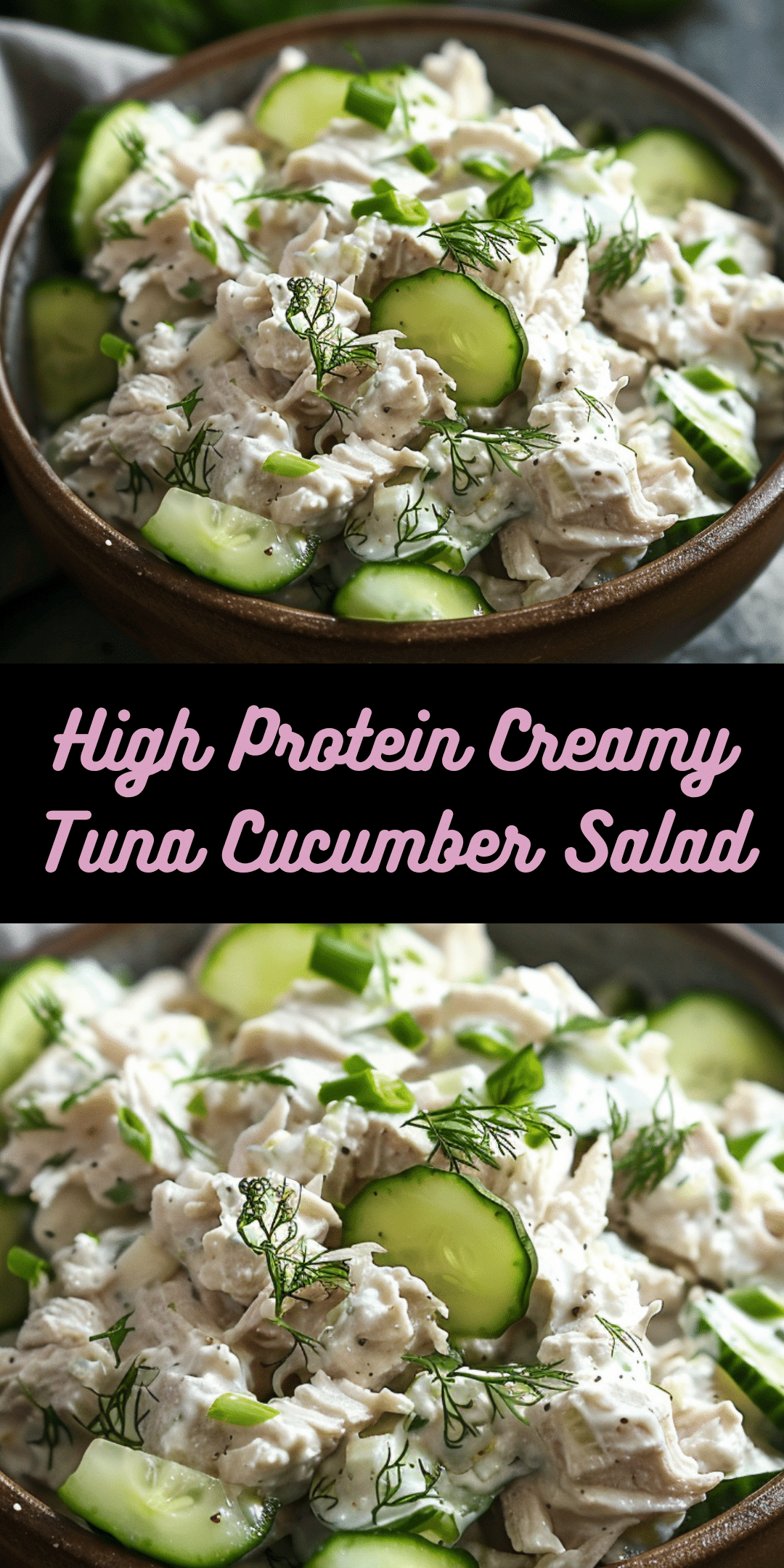 High Protein Creamy Tuna Cucumber Salad - Cooking With Blog